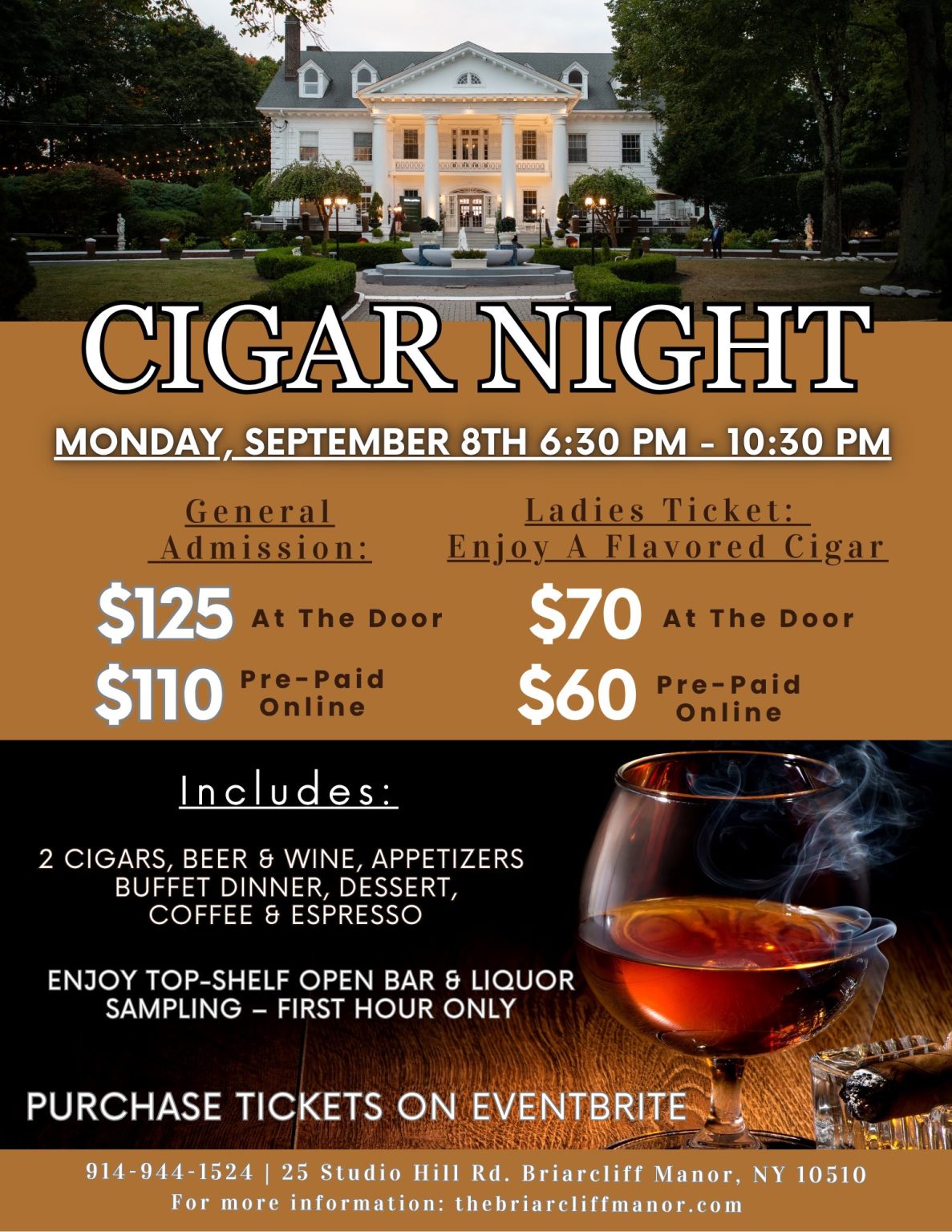 September 8 Cigar Night | The Briarcliff Manor